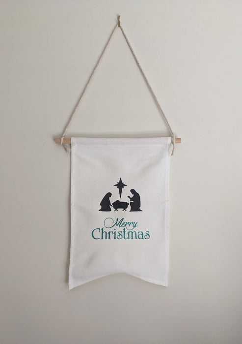 Christmas Banner - Merry Christmas with Nativity Scene – Wattle Lane ...