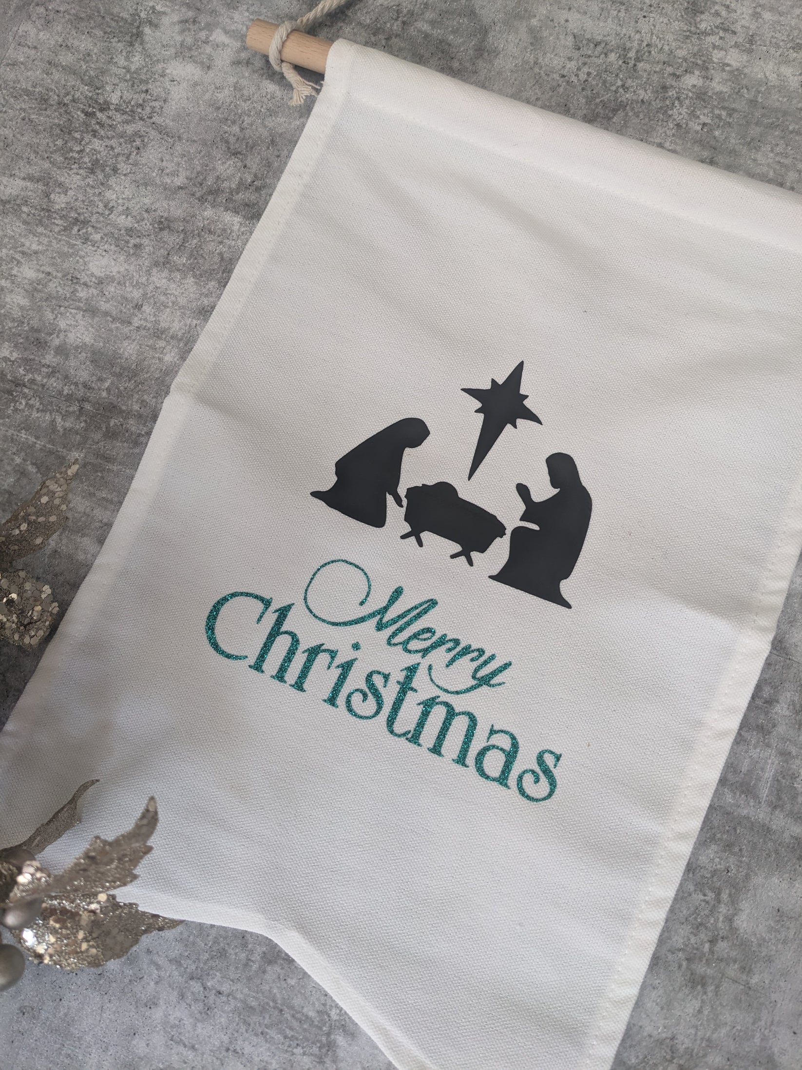 Christmas Banner - Merry Christmas with Nativity Scene – Wattle Lane ...